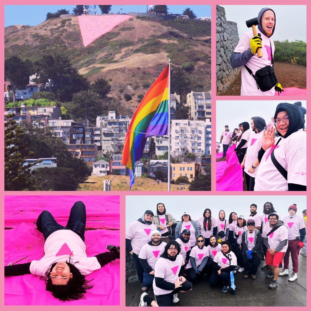Pink Triangle Installation 2024 - Knighted Neighbors